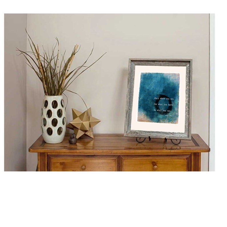 Start Where You Are, Inspirational Art, Wall Art, Painting, Blue Art ...