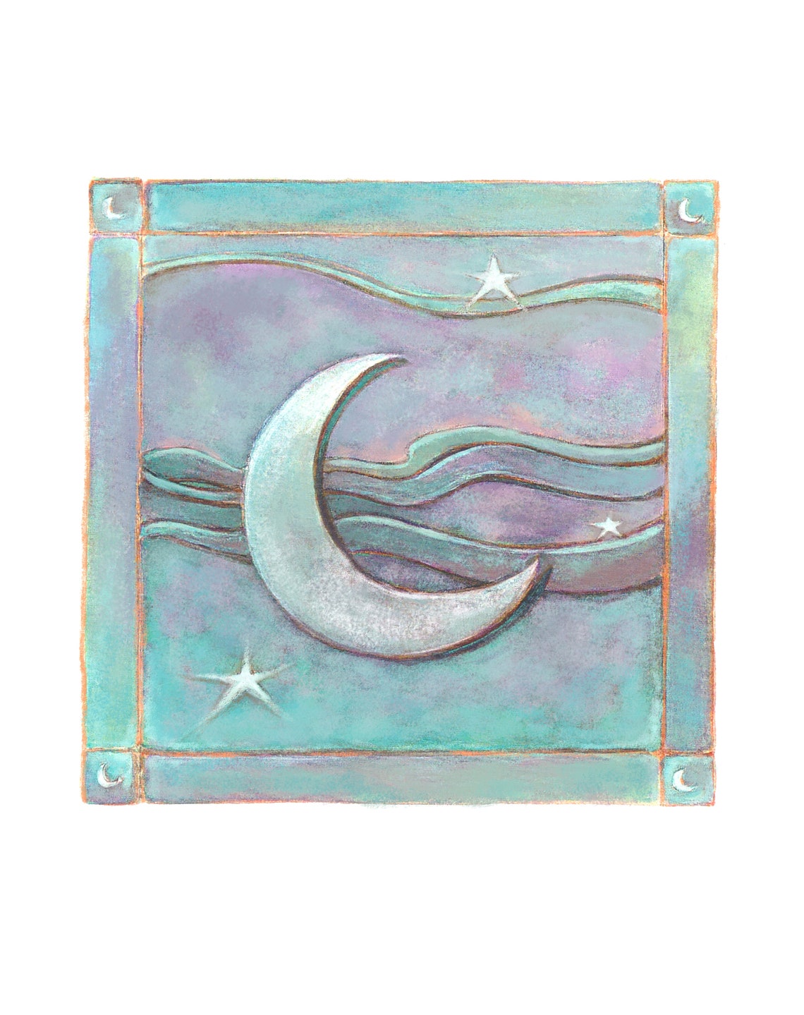 Crescent Moon, Abstract Moon, Moon Wall Art, Peaceful Sky, Moon in Sky ...