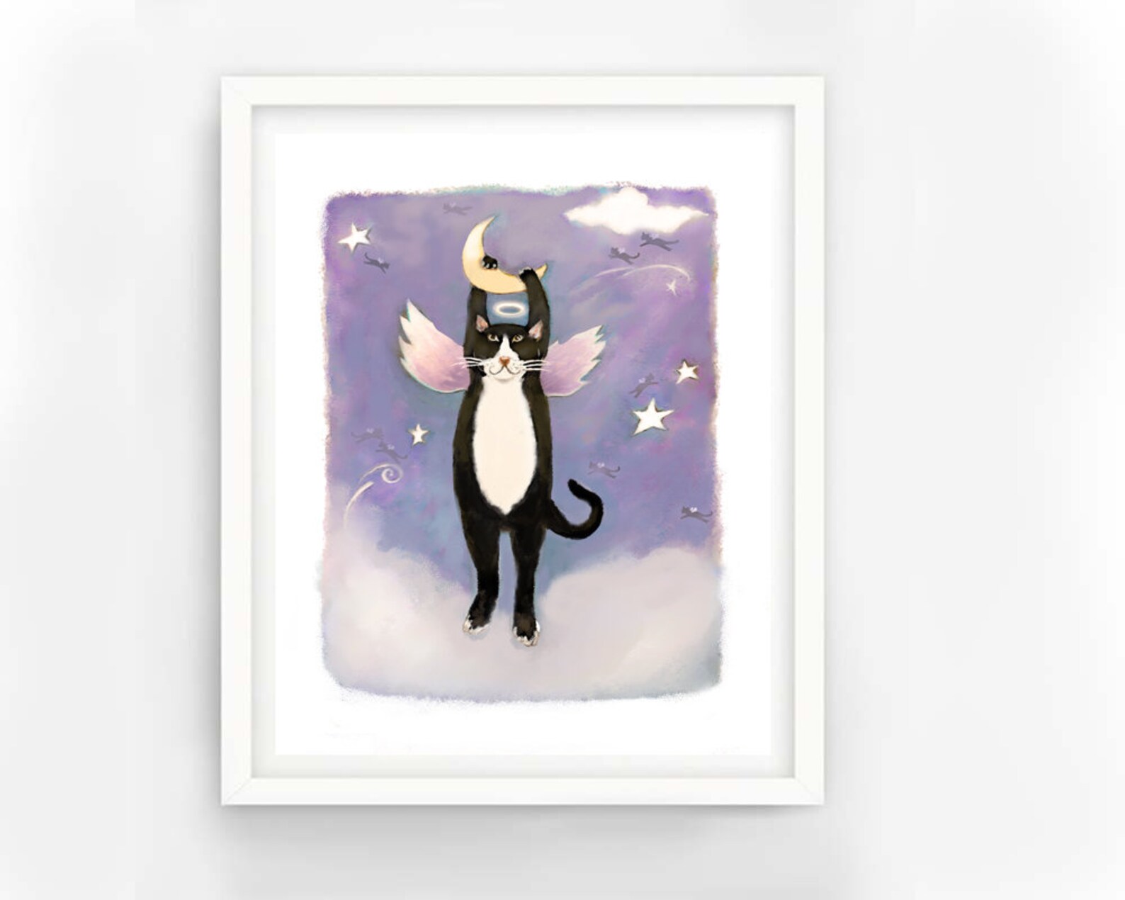 All Good Cats Go to Heaven, Cat Angel, Black and White Cat, Black Cat ...