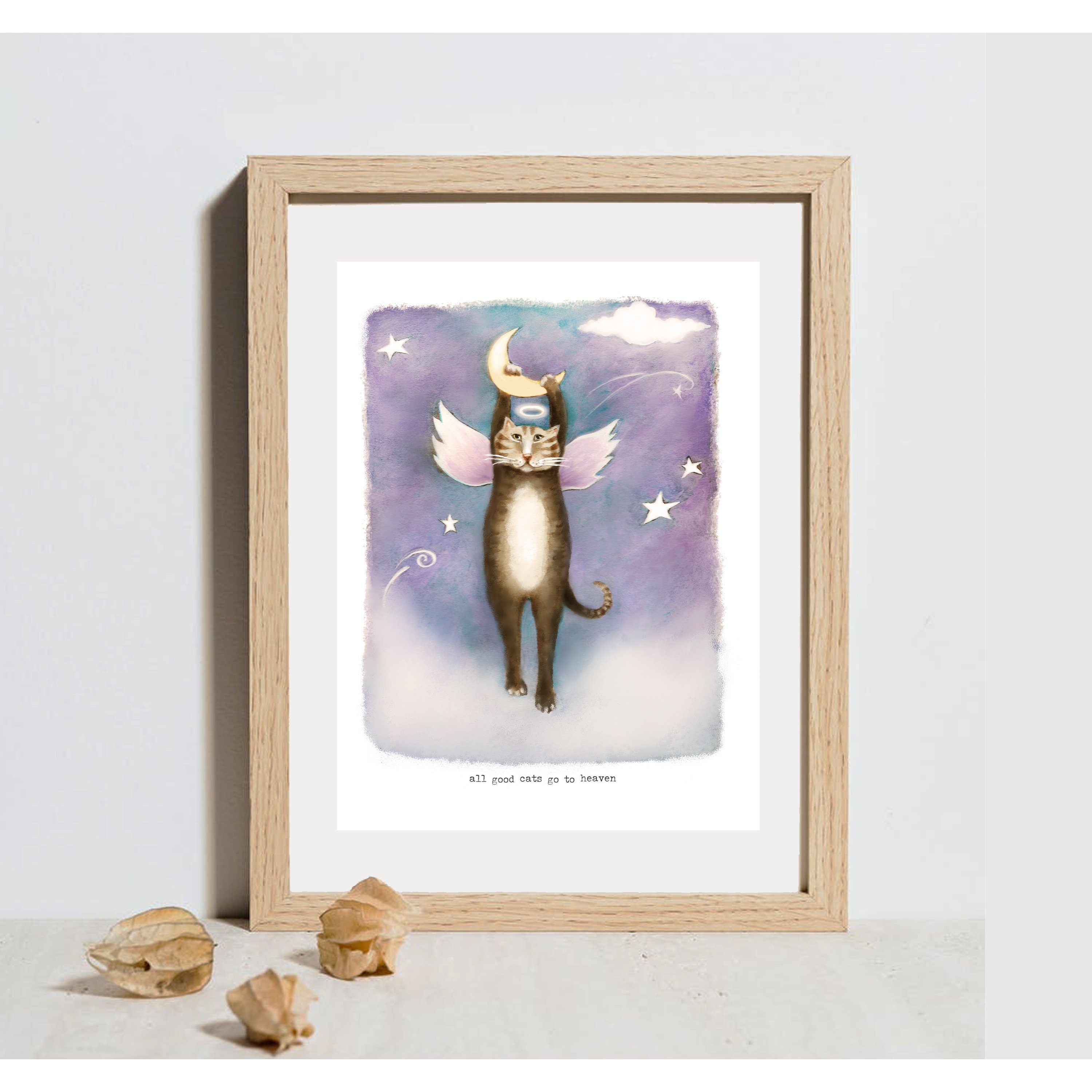 All Good Cats Go to Heaven Cat Art Kitty Art Humorous Cat - Etsy