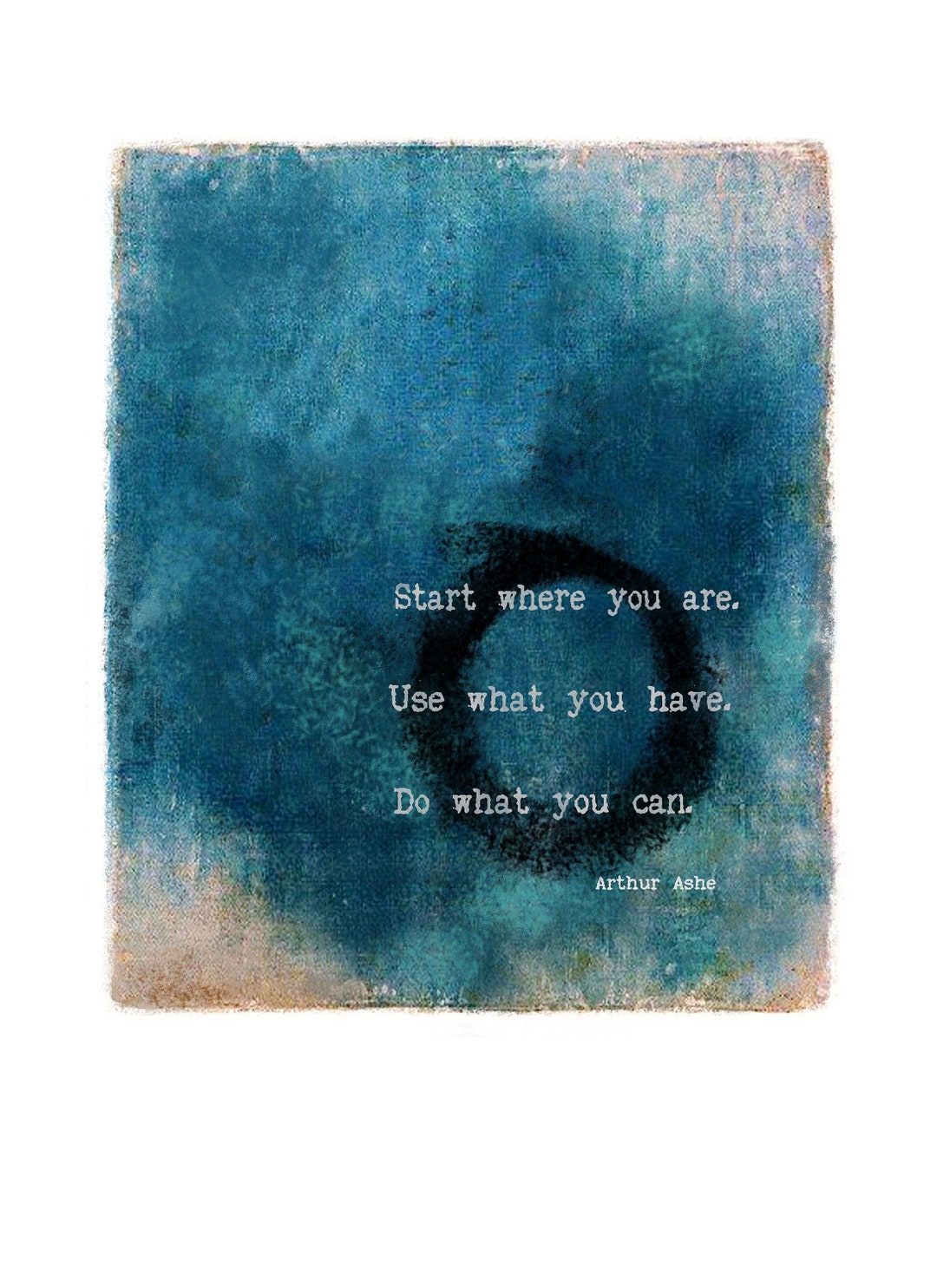Start Where You Are, Inspirational Art, Wall Art, Painting, Blue Art ...
