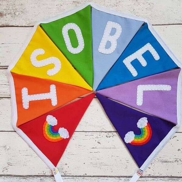 Rainbow Bunting - Etsy