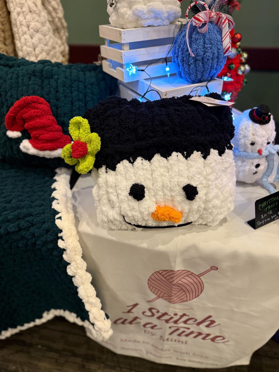 Hand Knitted With Chunky Yarn Snowman Pillows. - Etsy