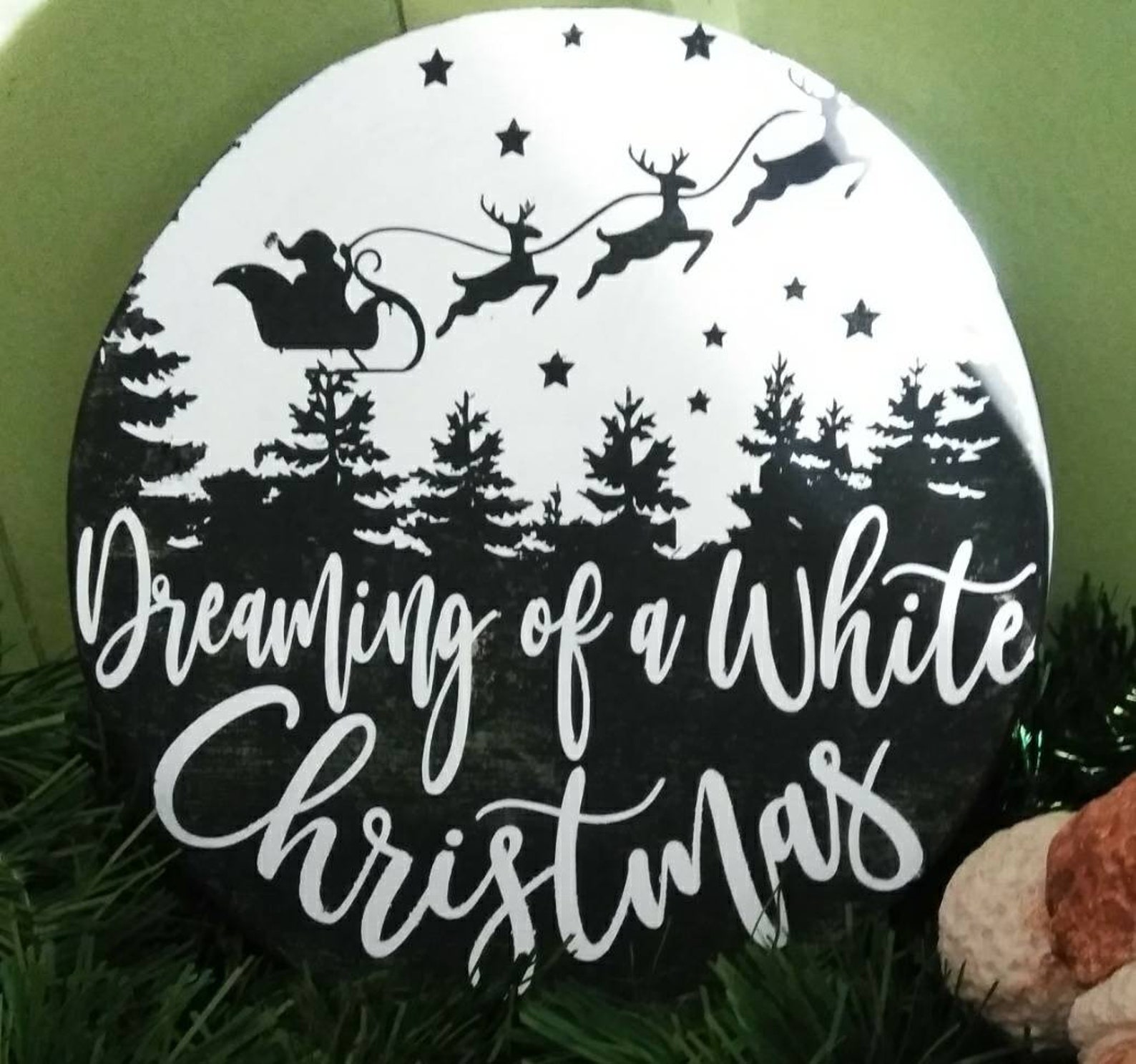 Dreaming of A White Christmas Sign Santa Sign Sleigh Sign - Etsy