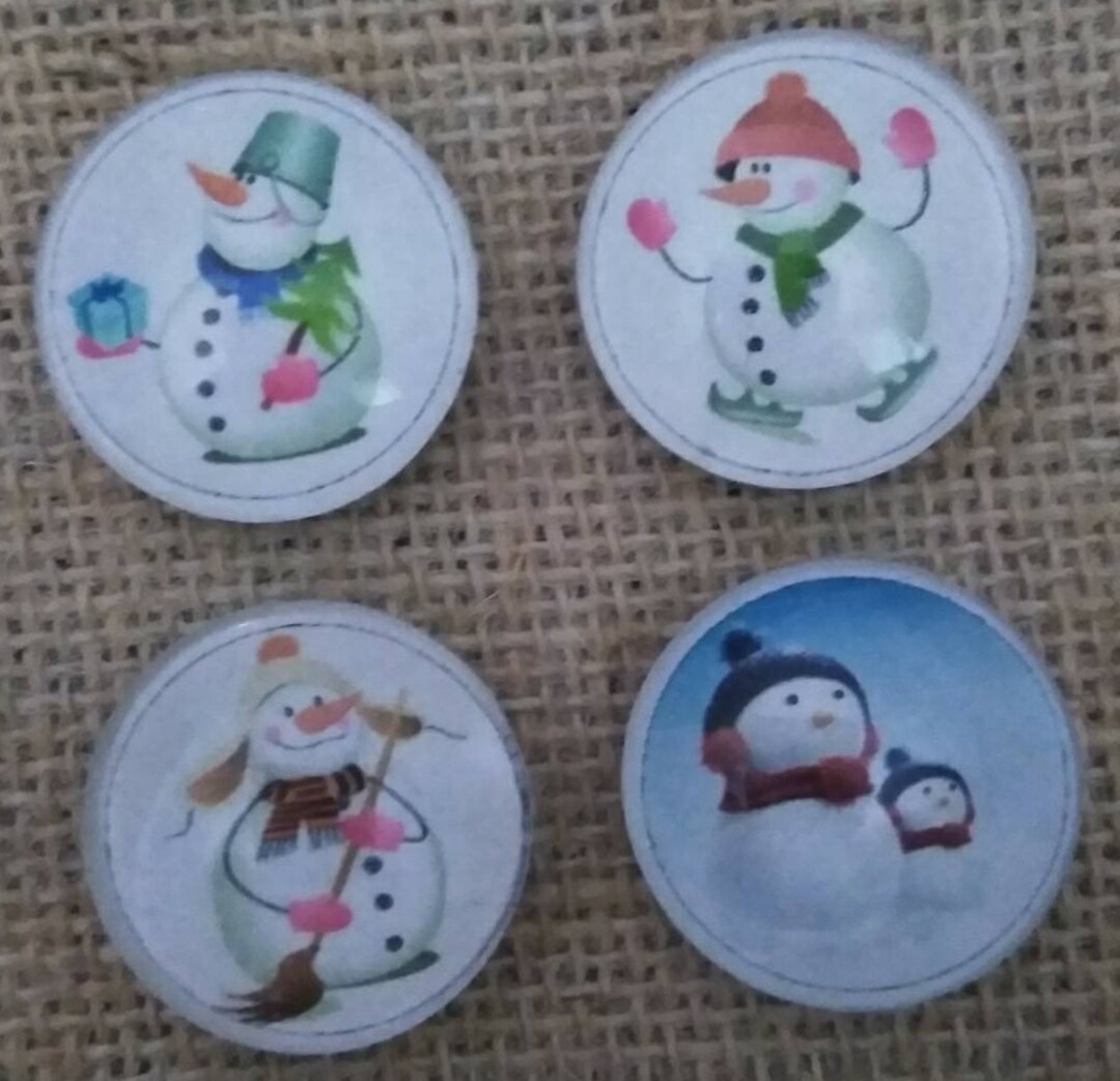 Snowman Magnets Christmas Magnets Sledding Magnets - Etsy