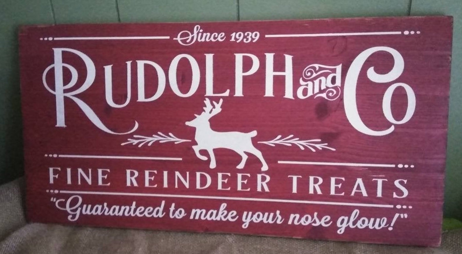 Rudolph & Co Sign - Reindeer Treats Sign - Rustic Christmas Sign ...