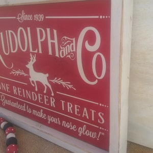 Rudolph & Co Sign - Reindeer Treats Sign - Rustic Christmas Sign ...