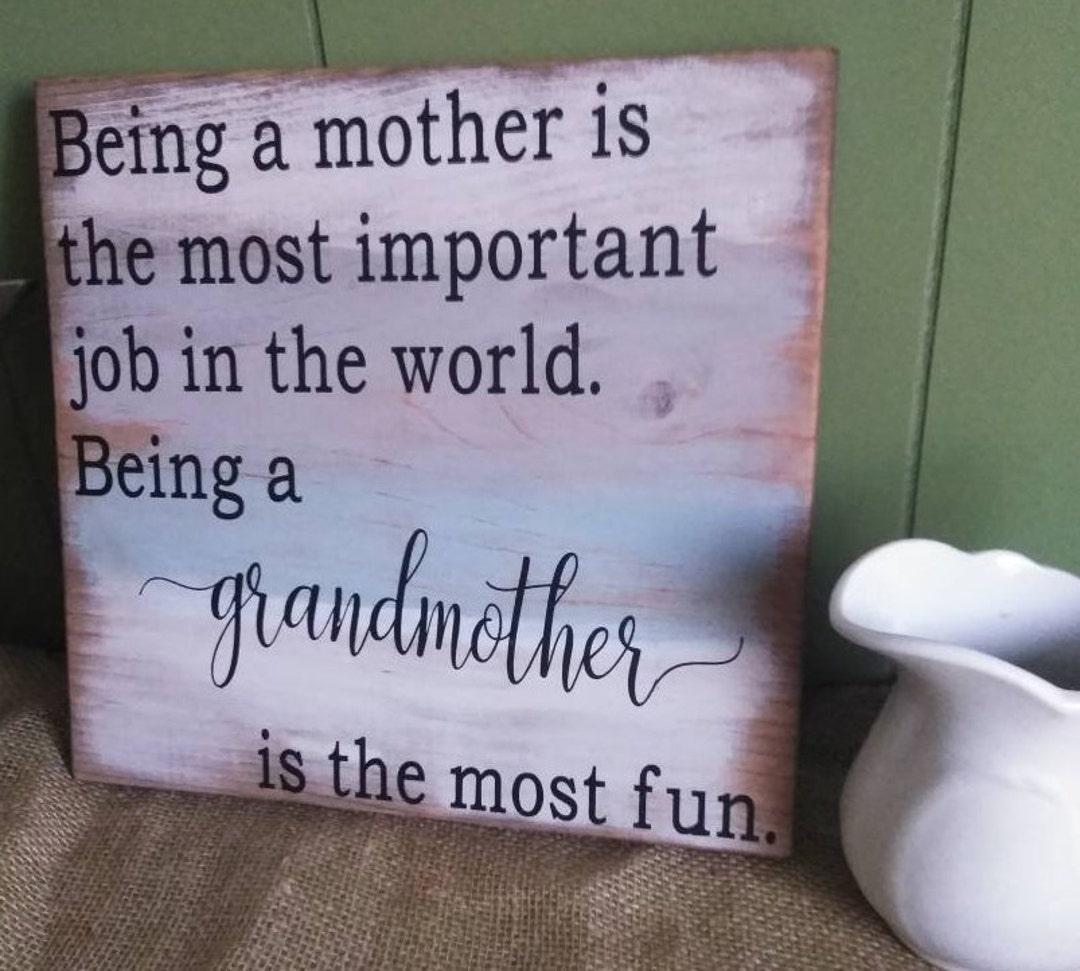Grandmother Fun Wood Sign - Painted & Aged Home Decor - Etsy