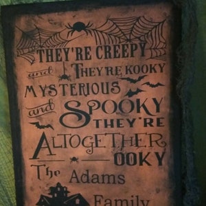 Adams Family Personalized Sign Halloween Sign Family Sign - Etsy