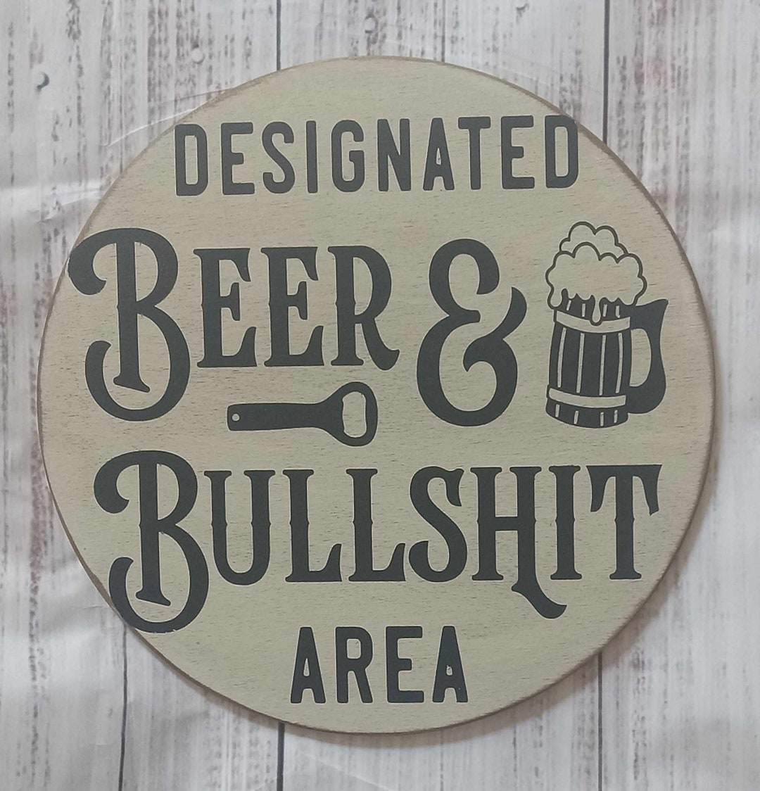 Beer and Bullshit Area Sign - Bar Sign - Bar Decor - Funny Beer Sign ...