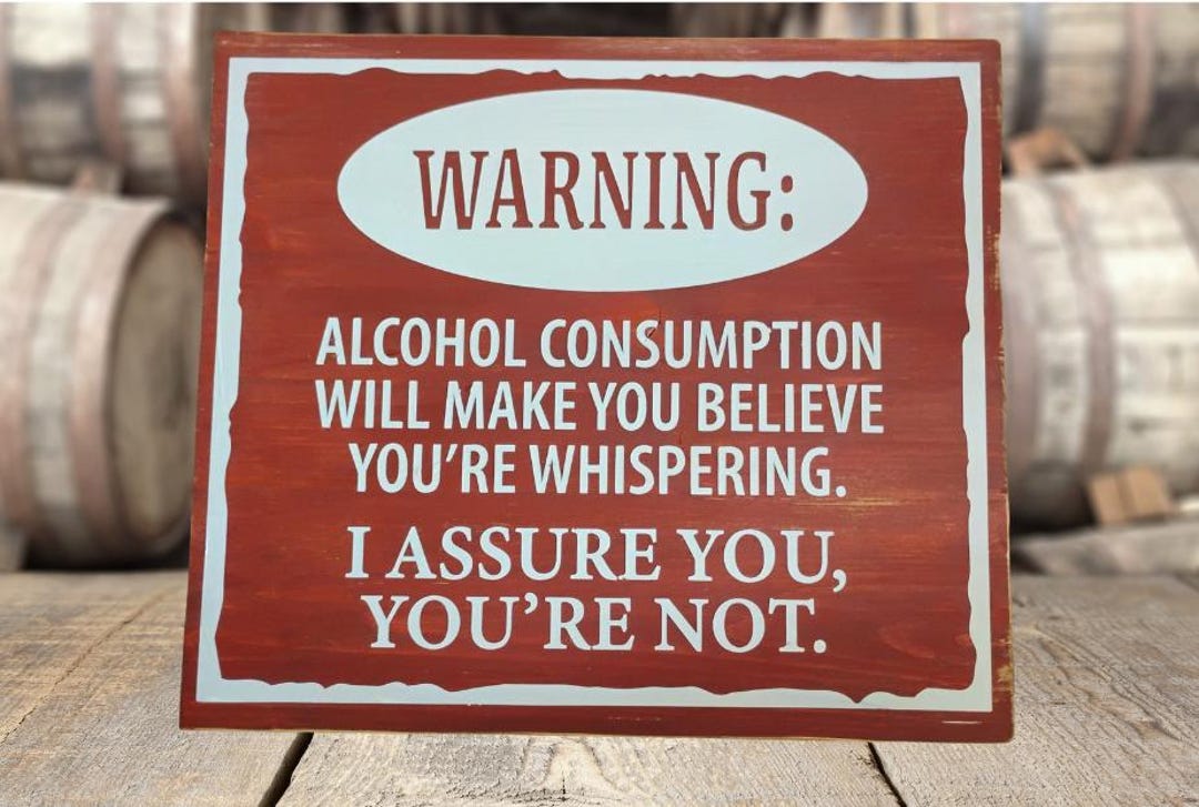 Funny Alcohol Warning Sign - Brown Bar Decor (12x12 Inch) - Etsy