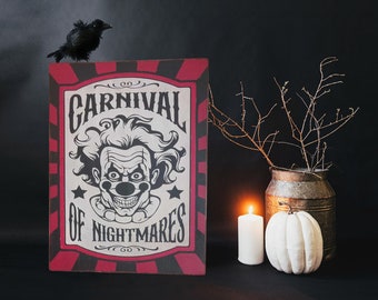 HALLOWEEN CLOWN Carnival of Nightmares Novelty Scary 8x12 in Aluminum ...