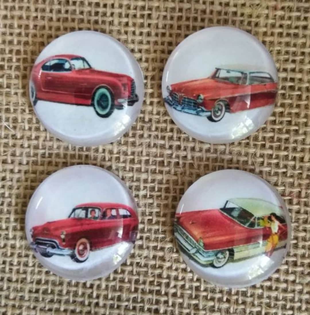 Red Classic Car Magnets Vintage Car Magnets Fathers Day - Etsy