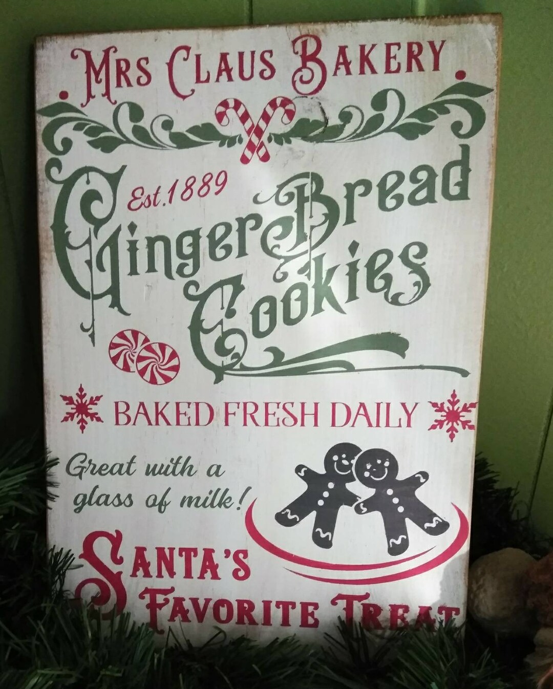 Mrs. Claus Bakery Sign - Christmas Sign - Ginger Bread Sign - Santa's ...