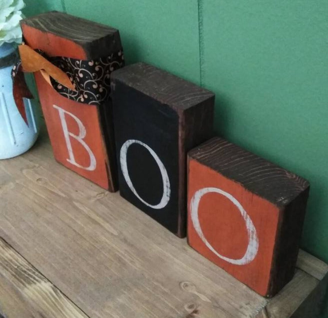 Boo Sign Wood Block Sign Halloween Sign Halloween Decor | Etsy