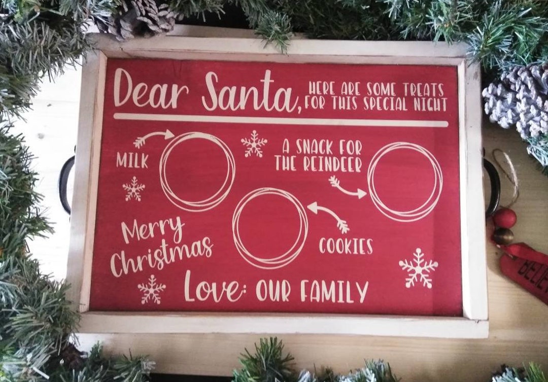 Santa Tray - Personalized Santa Treat Tray - Cookies and Milk ...
