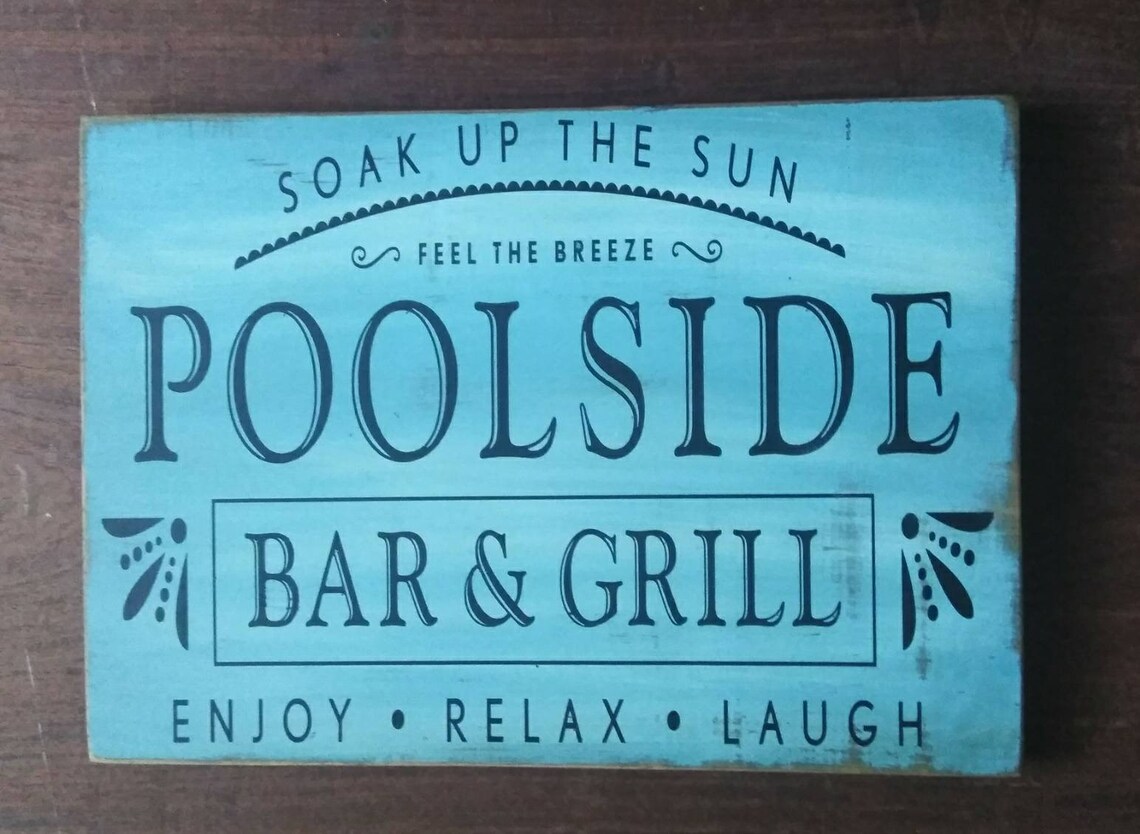 Poolside Bar and Grill Sign Patio Sign Deck Sign Pool | Etsy