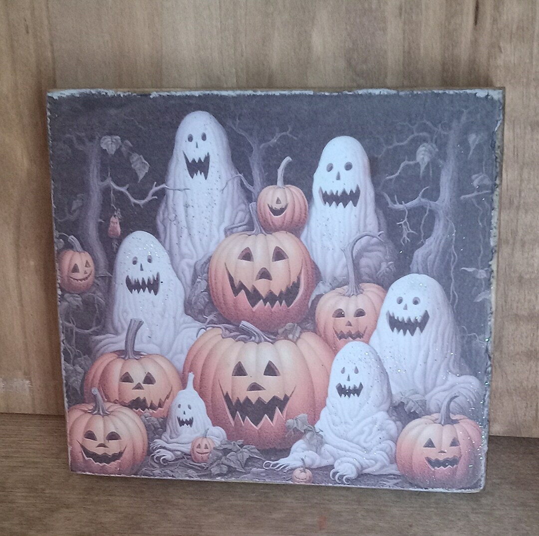 Ghosts Sign Halloween Sign Ghosts Halloween Sign Pumpkin - Etsy