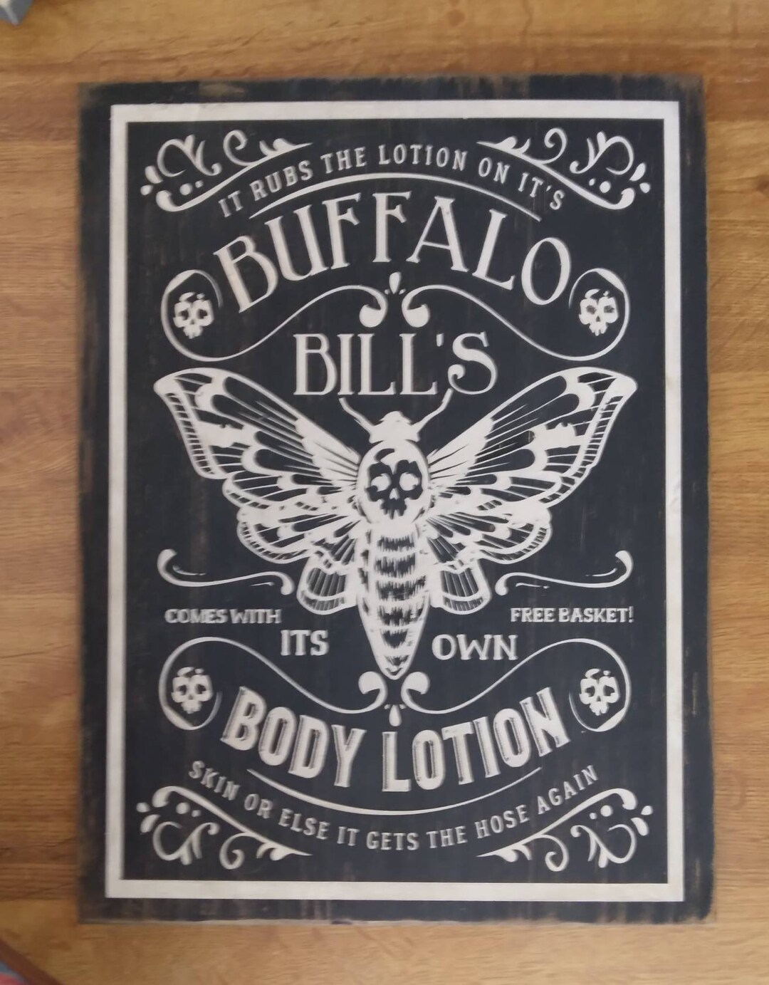 Halloween Sign Buffalo Bill's Body Lotion Sign Wood - Etsy UK
