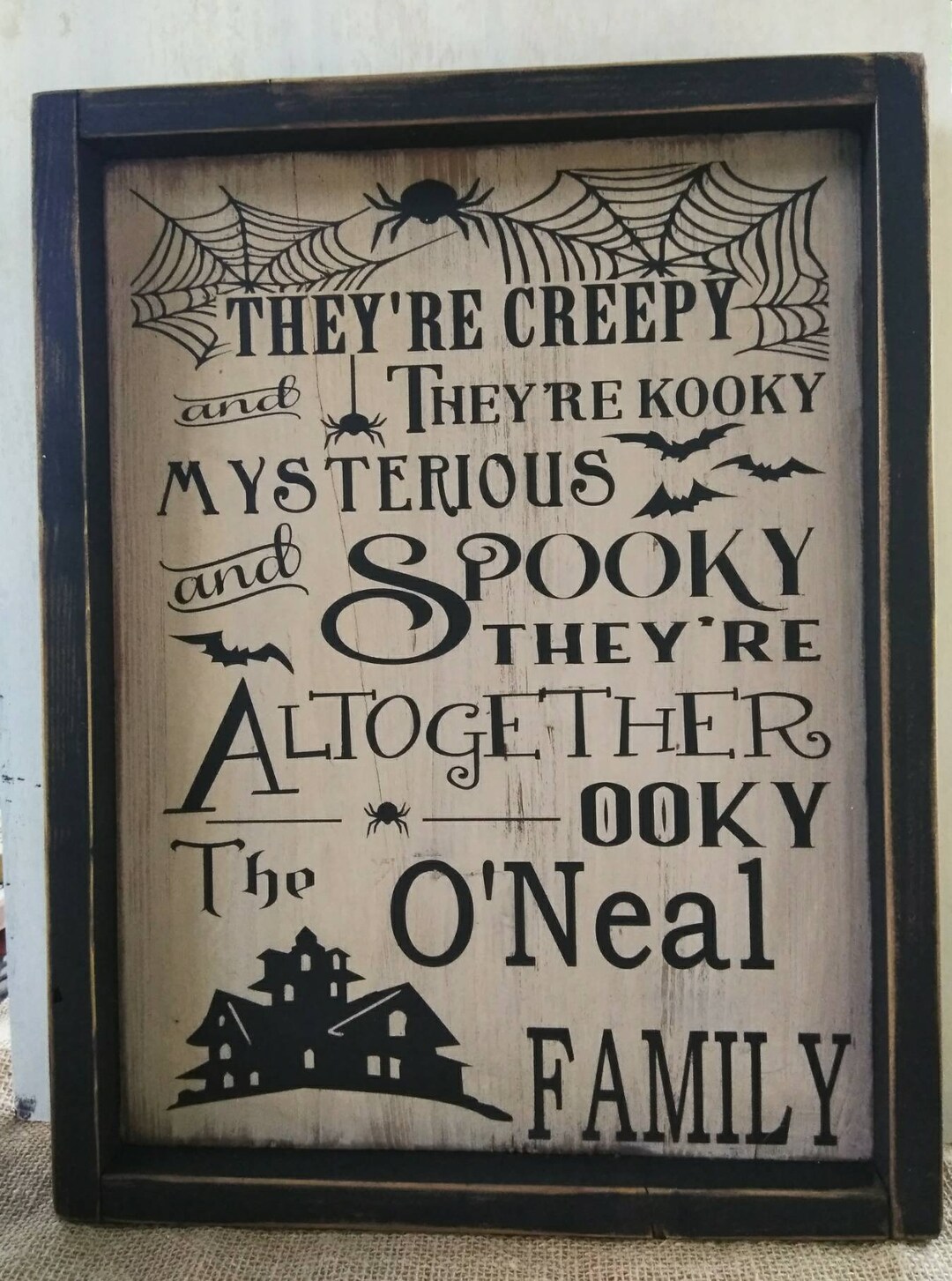 Adams Family Personalized Sign Halloween Sign Personalized Family Sign ...