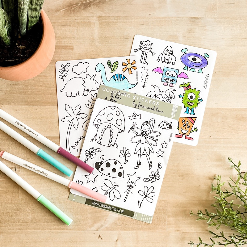 Coloring Box Stickers - Etsy