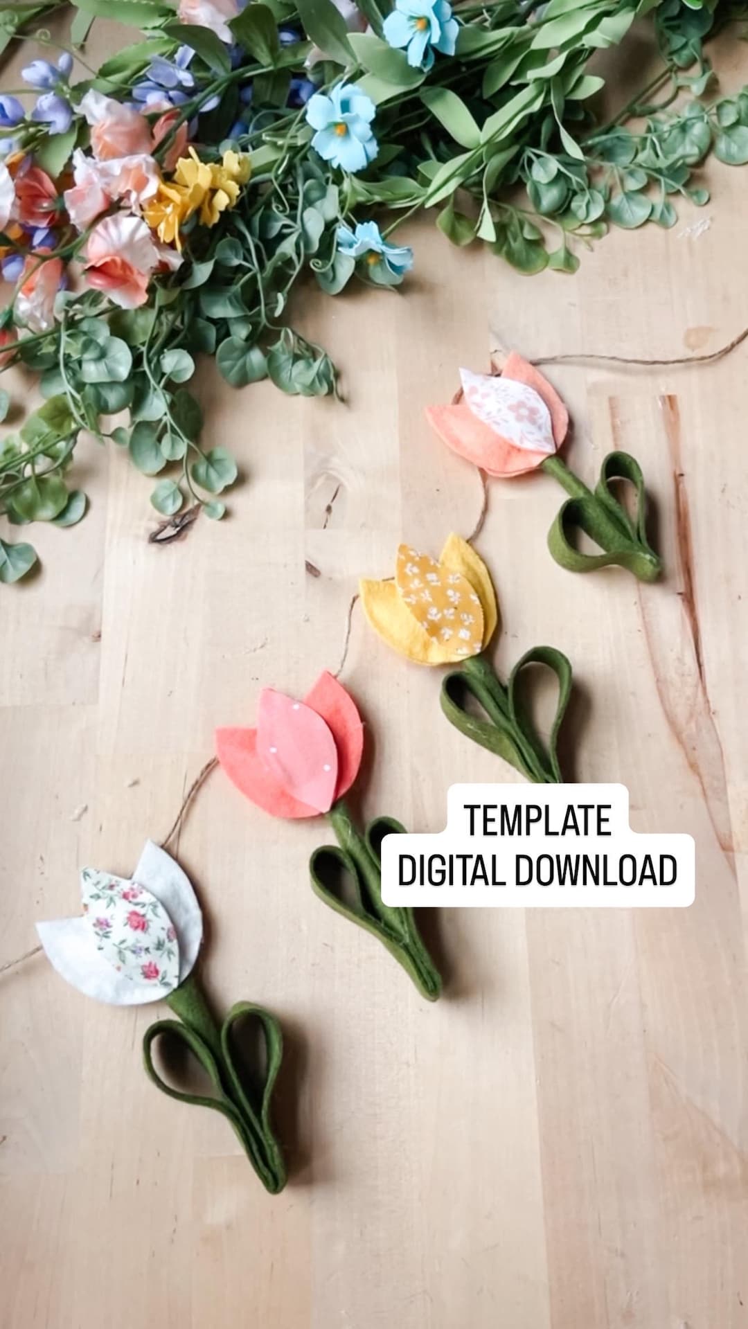 PDF Tulip Digital Download- Felt Tulip Crafts Template | Spring and ...