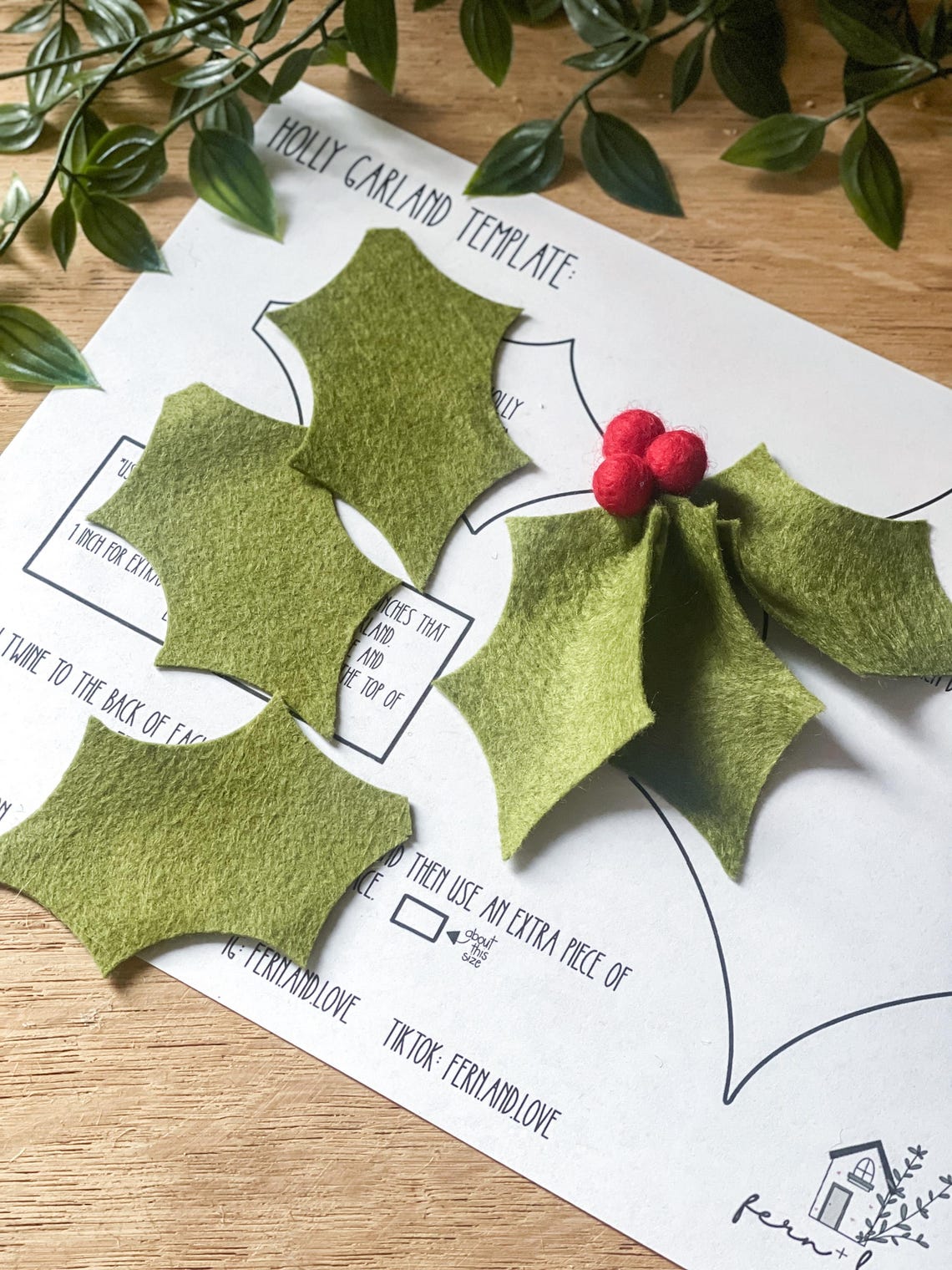 PDF Digital Download *updated*- Holly Bunches Template | Christmas ...
