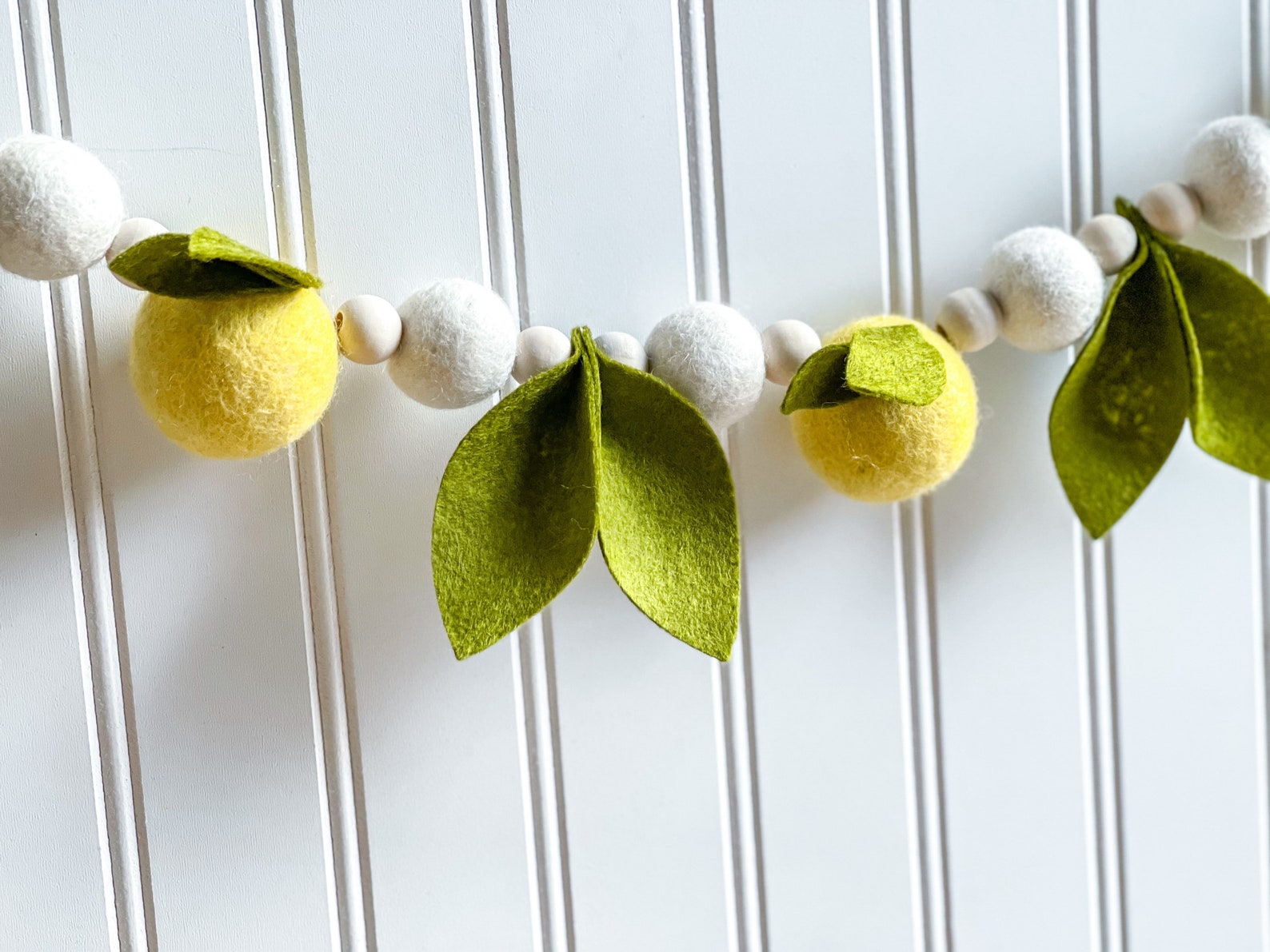 Lemon Garland (felt Ball Garland): Summer Home Decor by Fern+love ...