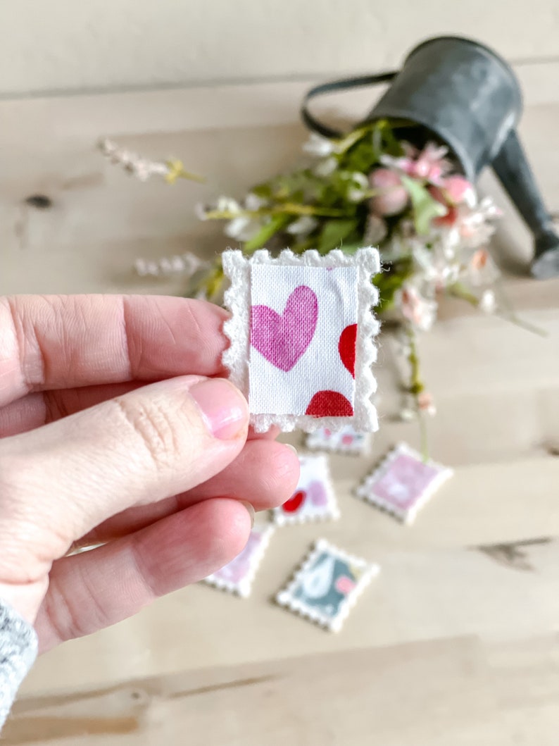 Mini Fabric Stamps love Notes Felt Flower Envelope - Etsy