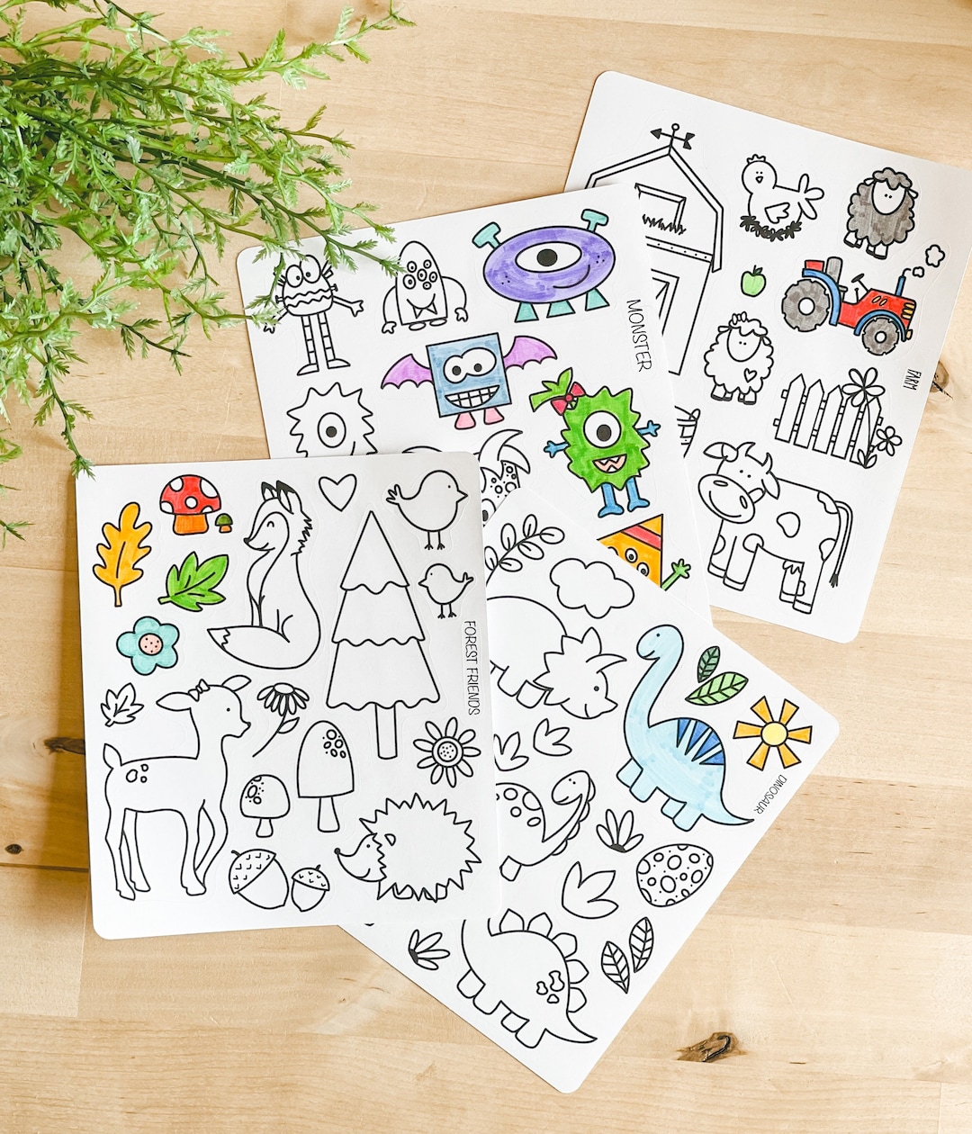 20 Different Color Your Own Sticker Sheets: Made by Fern+love | Kids ...