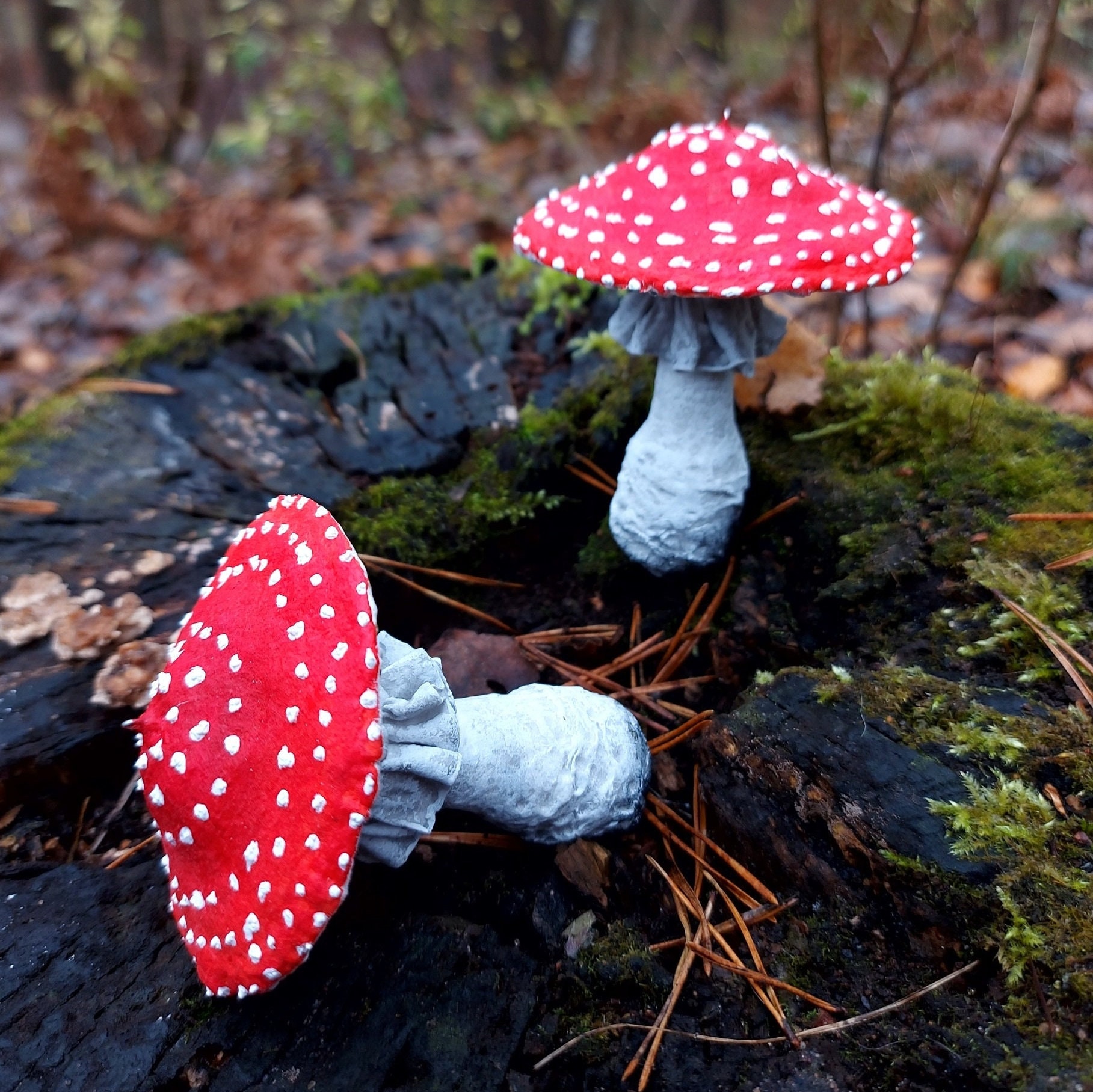 Textile Mushroom Home Decor Amanita Skulpture Fungus Textile Art Farbic ...