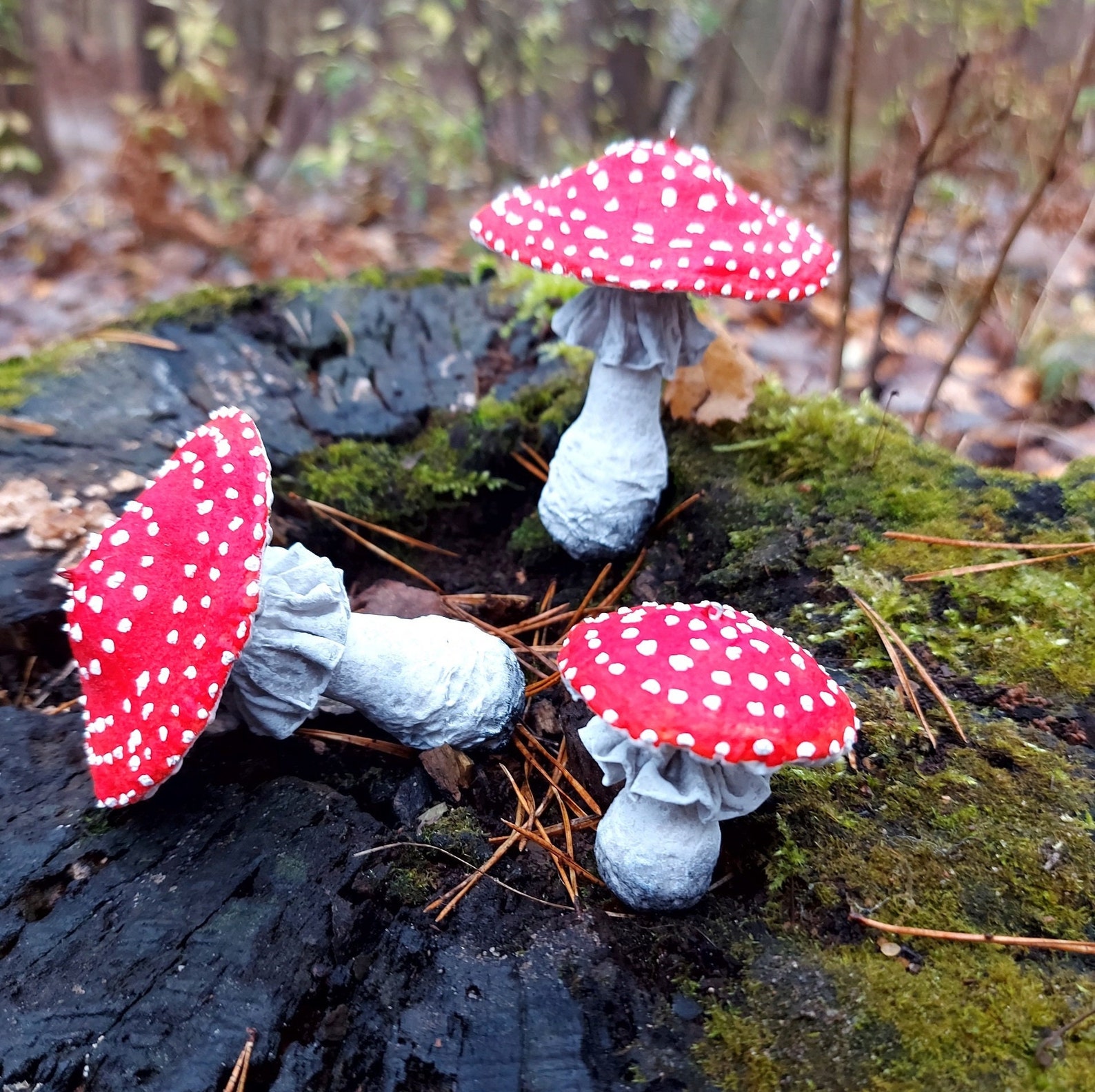 Textile Mushroom Home Decor Amanita Skulpture Fungus Textile Art Farbic ...