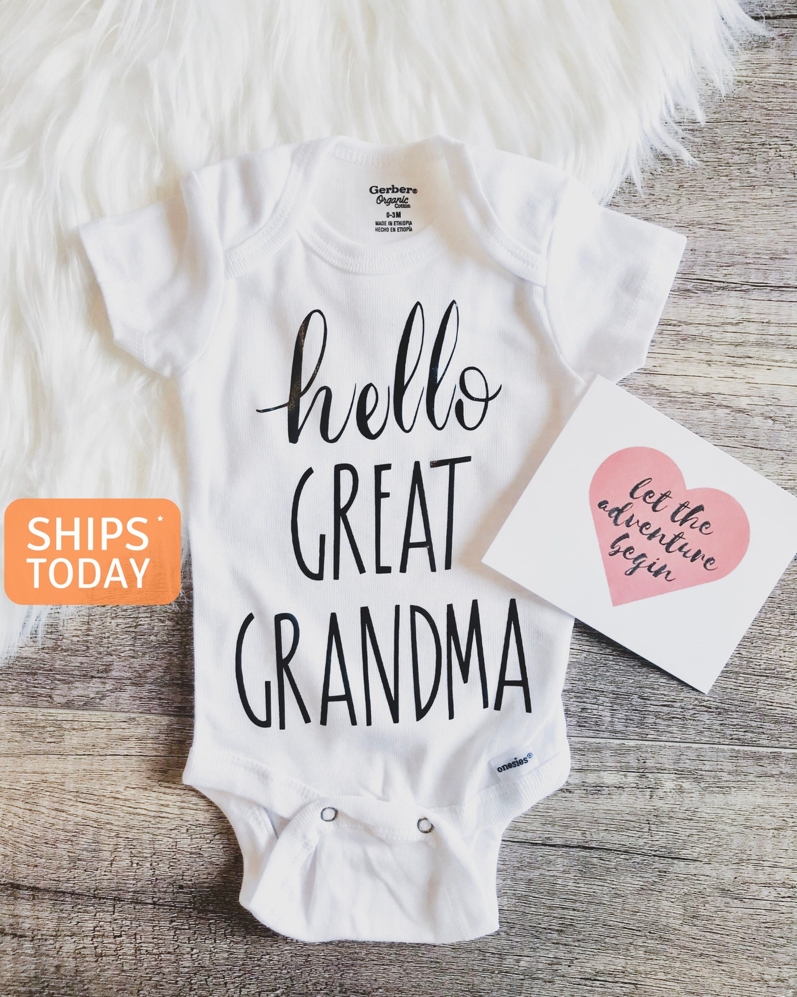 Hello Great Grandma Pregnancy Announcement Onesie® Gift for - Etsy