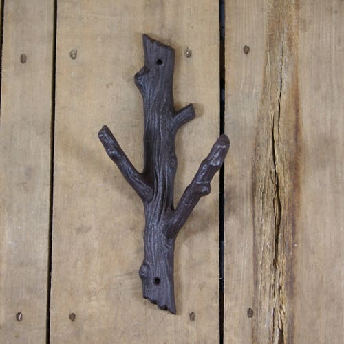 Forged Iron Tree Branch Hanger Rustic Coat Towel Hook - Etsy