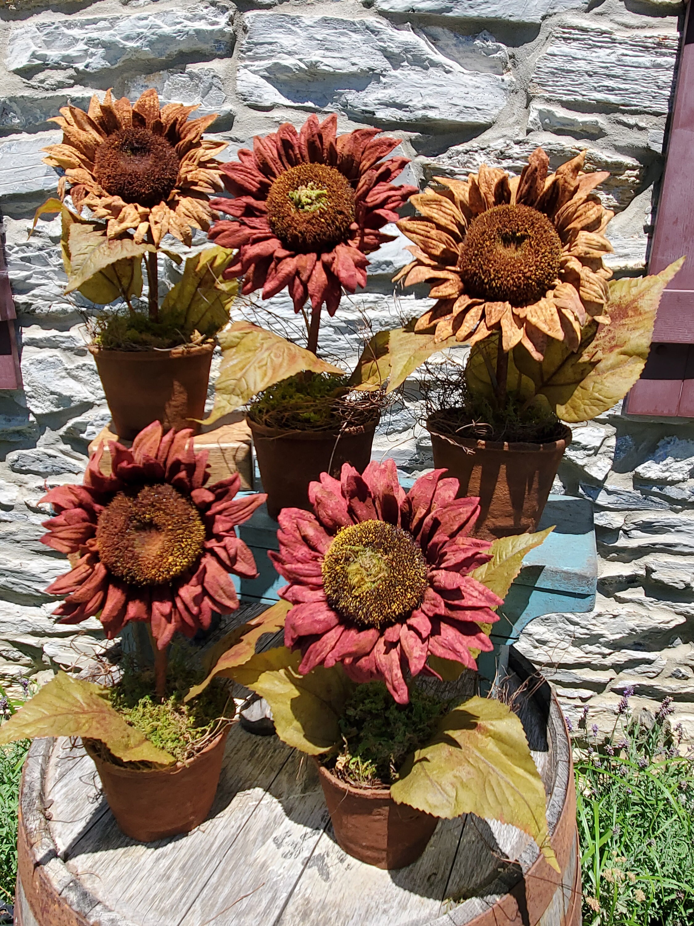 Primitive Sunflower in Pot - Etsy
