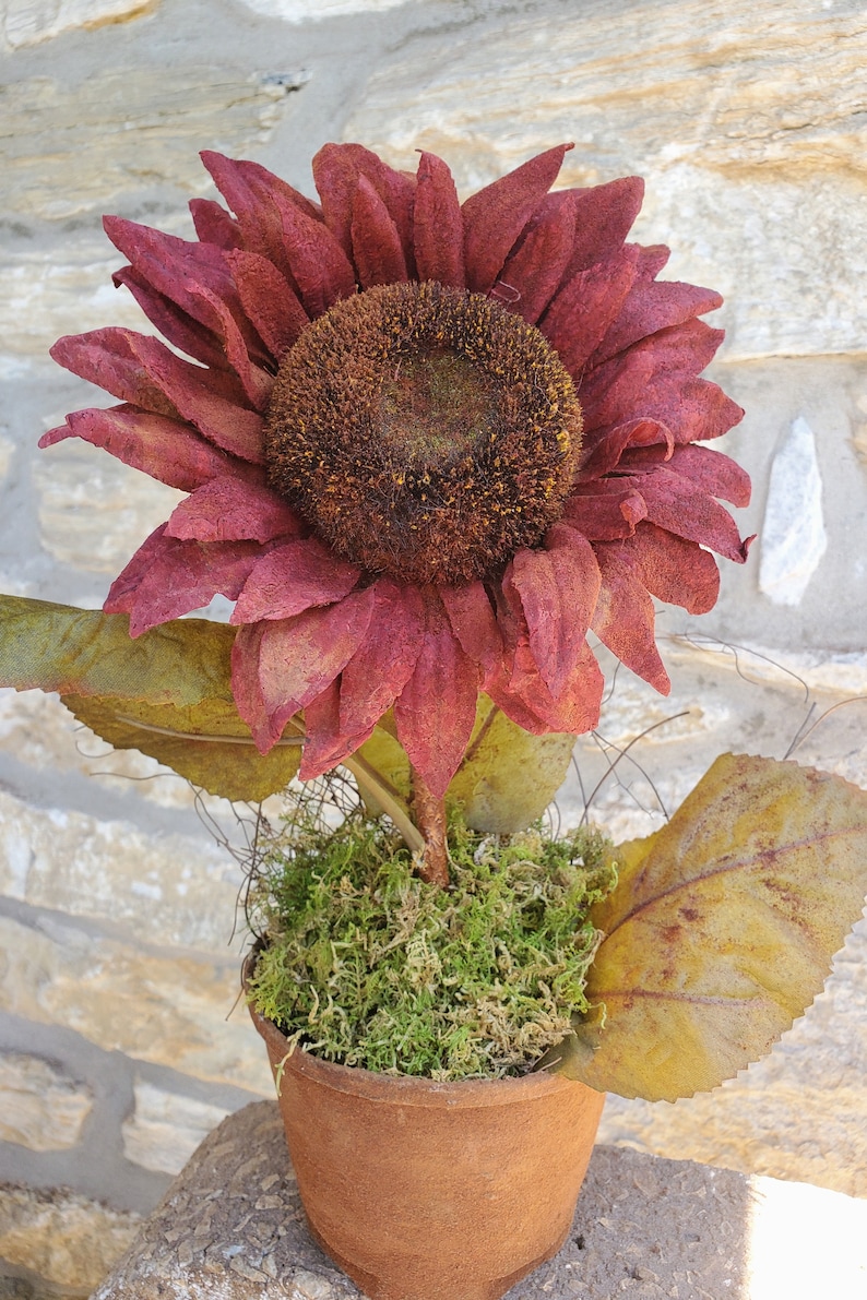 Primitive Sunflower in Pot - Etsy