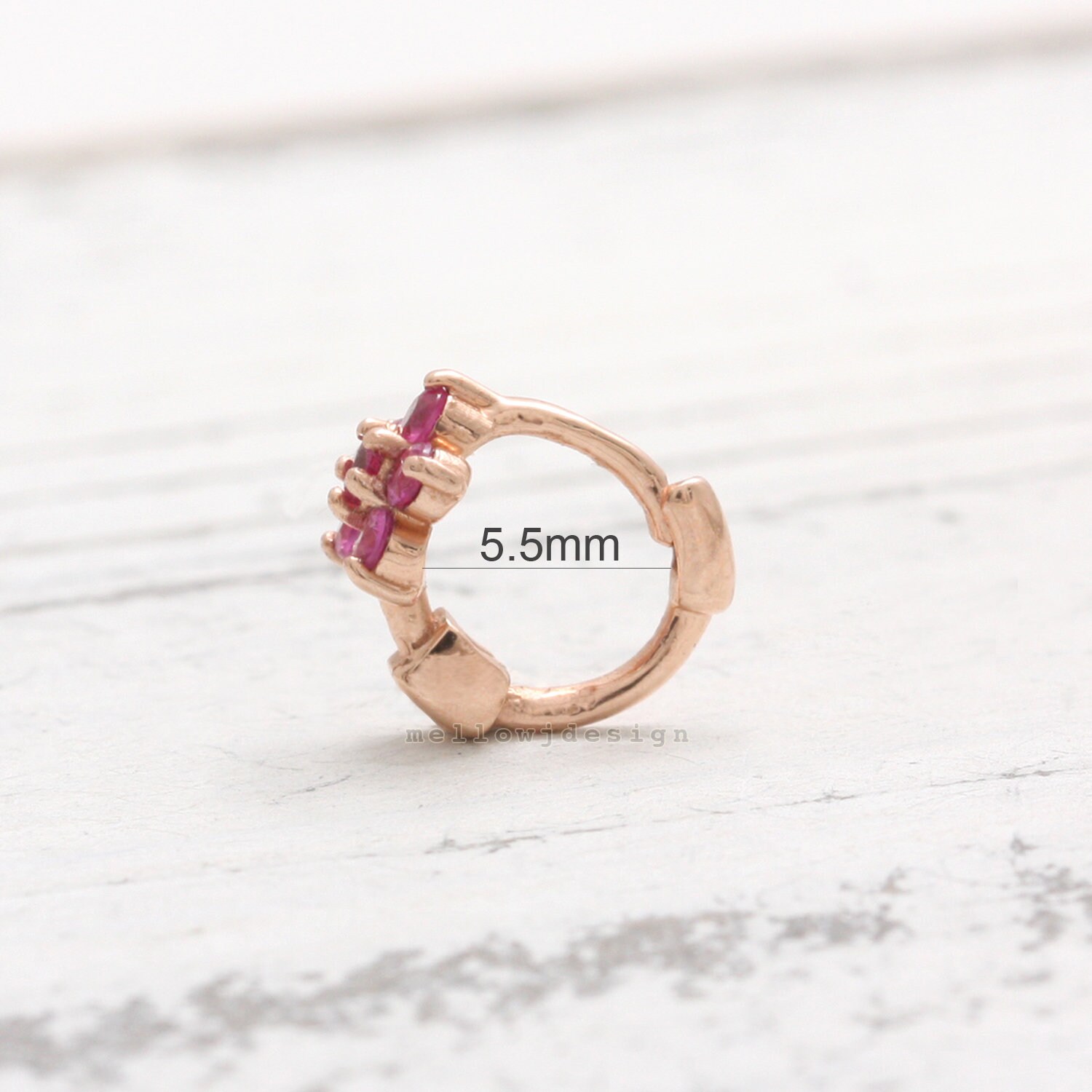 14K 18K Solid Gold Natural Genuine Ruby Prong Setting Flower - Etsy