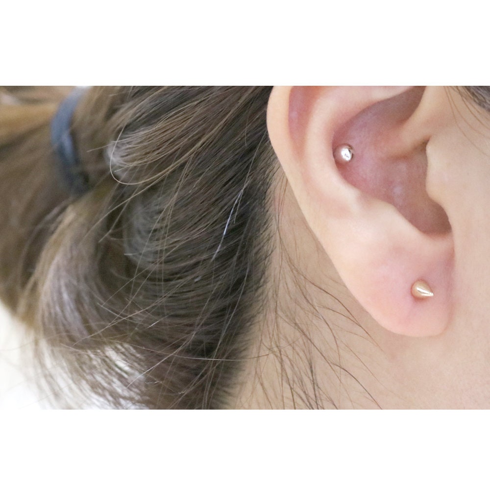 Cone Spike Solid Gold Barbell Ear Cartilage Conch Helix - Etsy