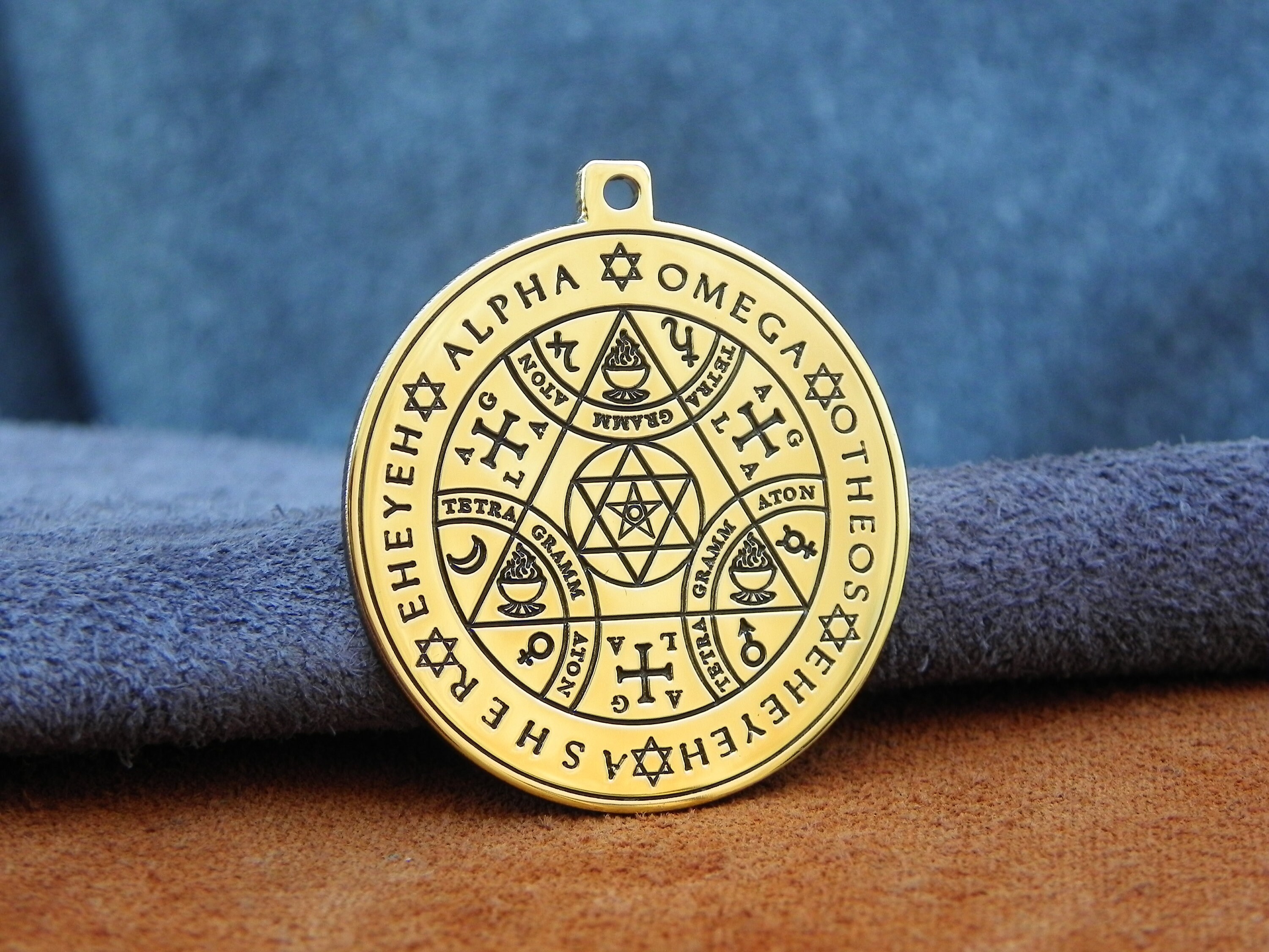 Enochian Angel Magic amulet Alpha and Omega AGLA | Etsy
