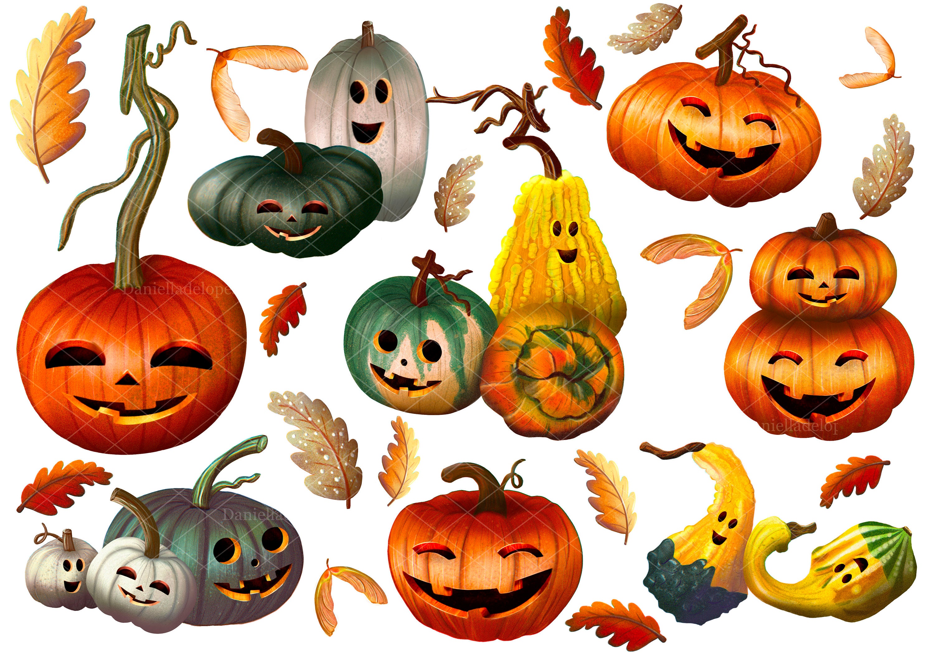 Pumpkin Clipart Fall Clipart Halloween Clipart Autumn - Etsy