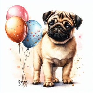 Pug Greeting Birthday Card - Etsy
