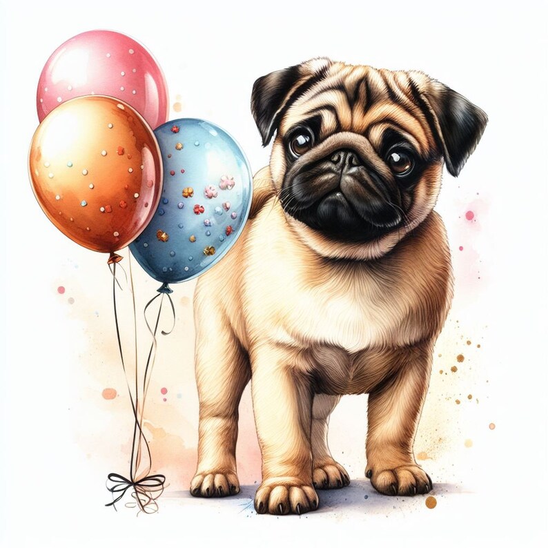 Pug Greeting Birthday Card - Etsy