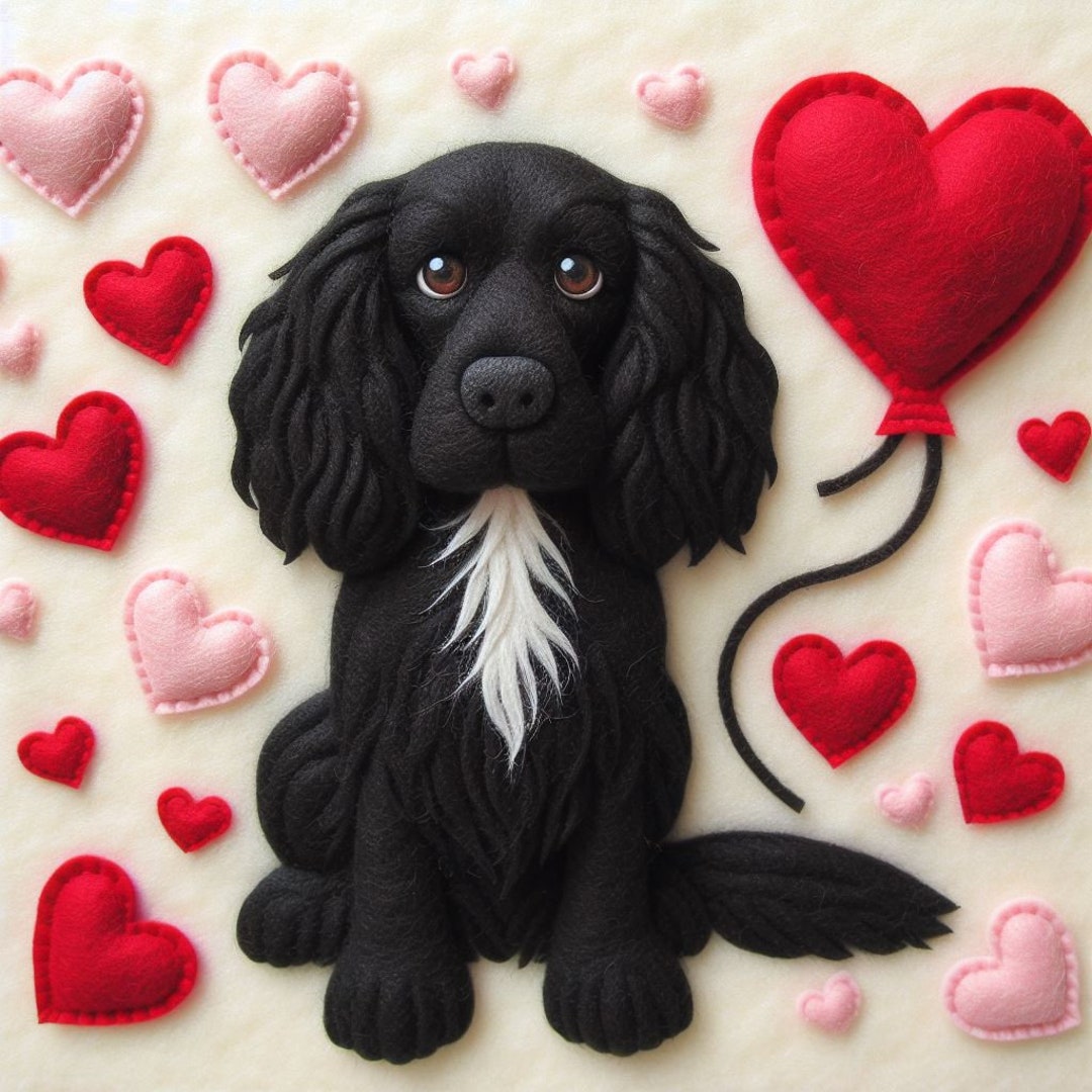 Black Cocker Spaniel Greeting Card - Blank Inside - Suitable for ...