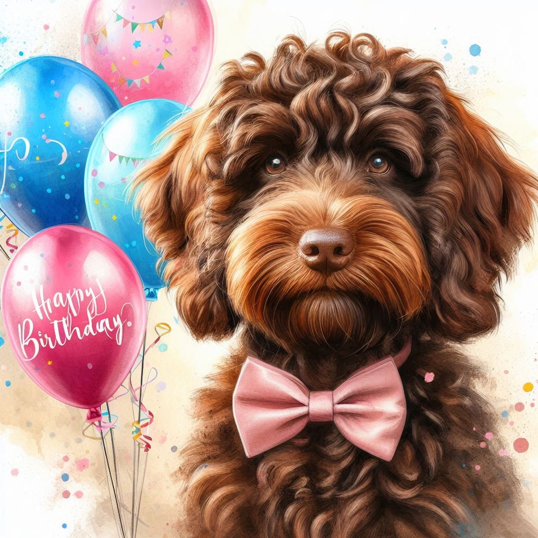 Chocolate Cockapoo Greeting Birthday Card - Etsy