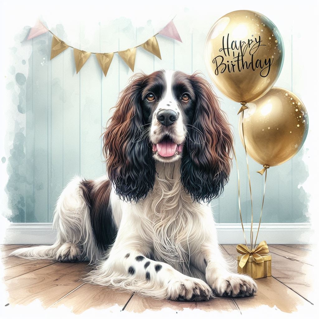Springer Spaniel Greeting Birthday Card - Etsy
