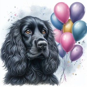 Black Cocker Spaniel Greeting Birthday Card - Etsy