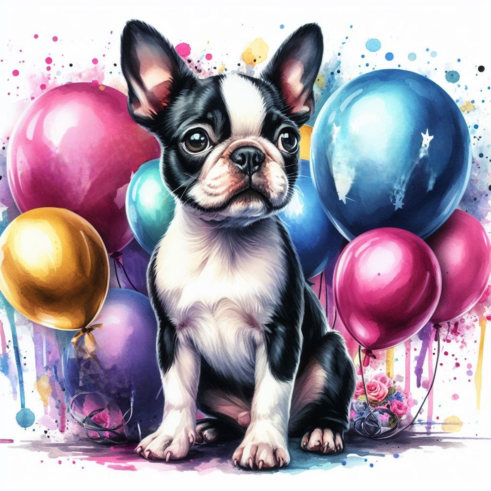 Boston Terrier Greeting Birthday Card - Etsy