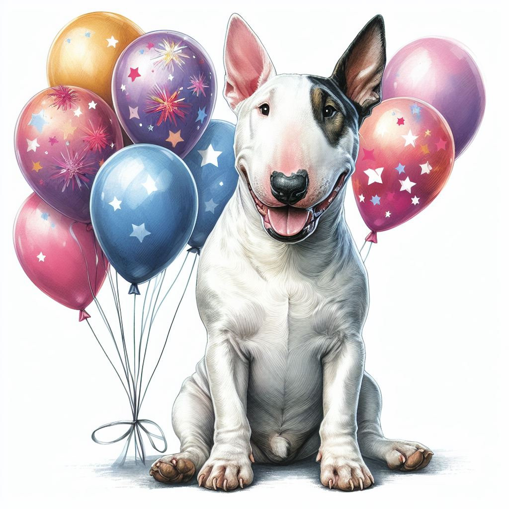 Bull Terrier Greeting Birthday Card - Etsy