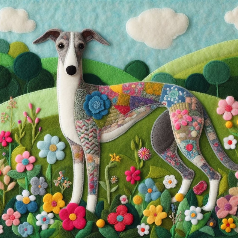 Whippet Greeting Birthday Card - Etsy