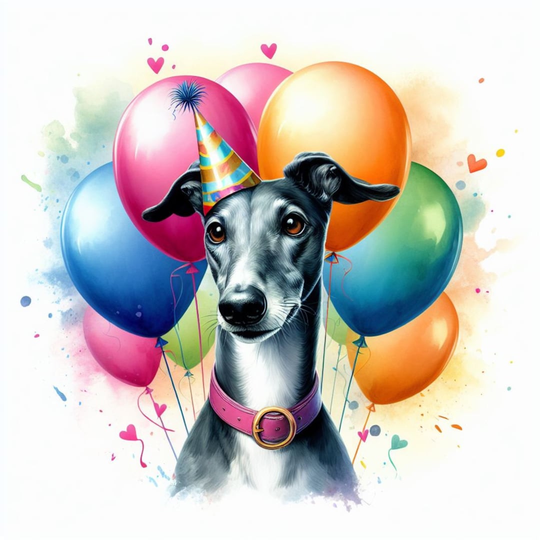 Greyhound Greeting Birthday Card - Etsy UK